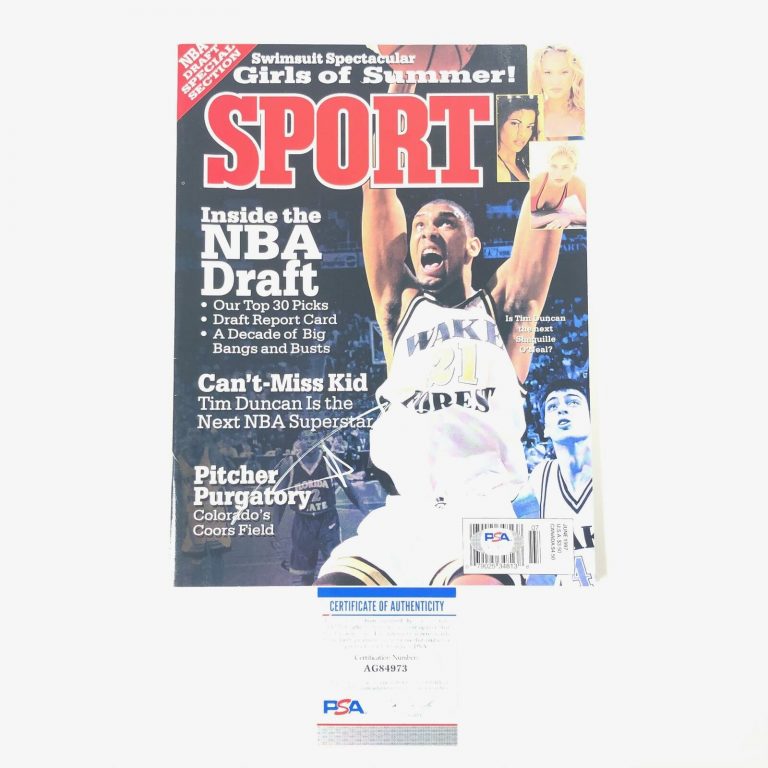 Tim Duncan signed Sport Magazine PSA/DNA Autographed Wake Forest ...