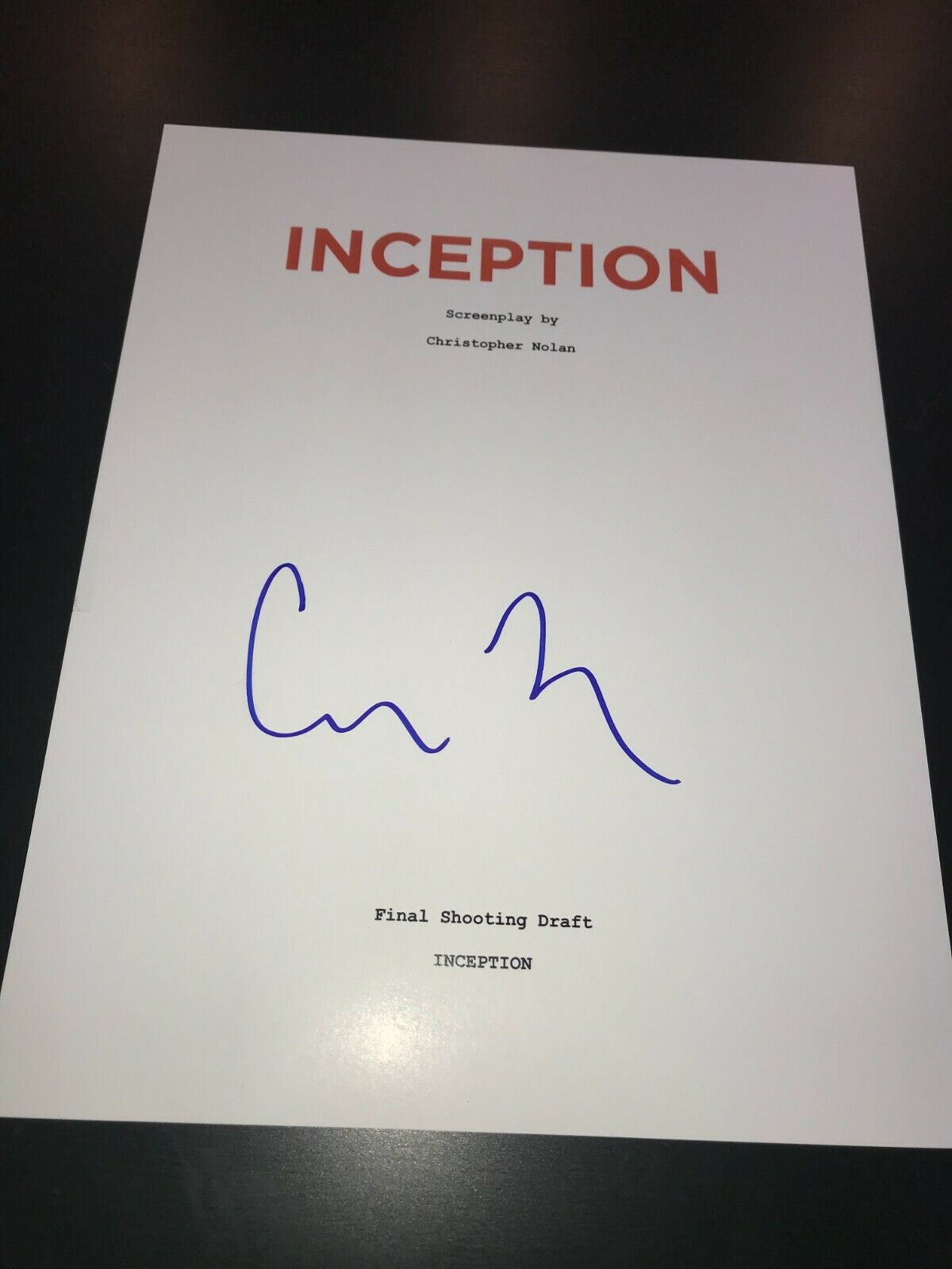 CHRISTOPHER NOLAN SIGNED AUTOGRAPH MOVIE SCRIPT INCEPTION DICAPRIO ...