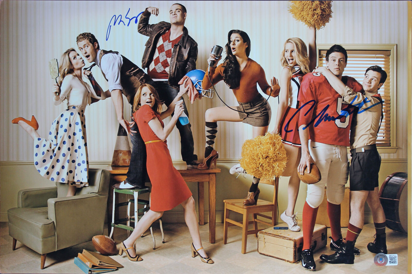 Corey Monteith & Mark Salien Glee Authentic Signed 12x18 Photo BAS # ...