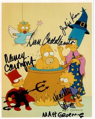 MATT GROENING DAN CASTELLANETA NANCY CARTWRIGHT signed 8x10 THE ...