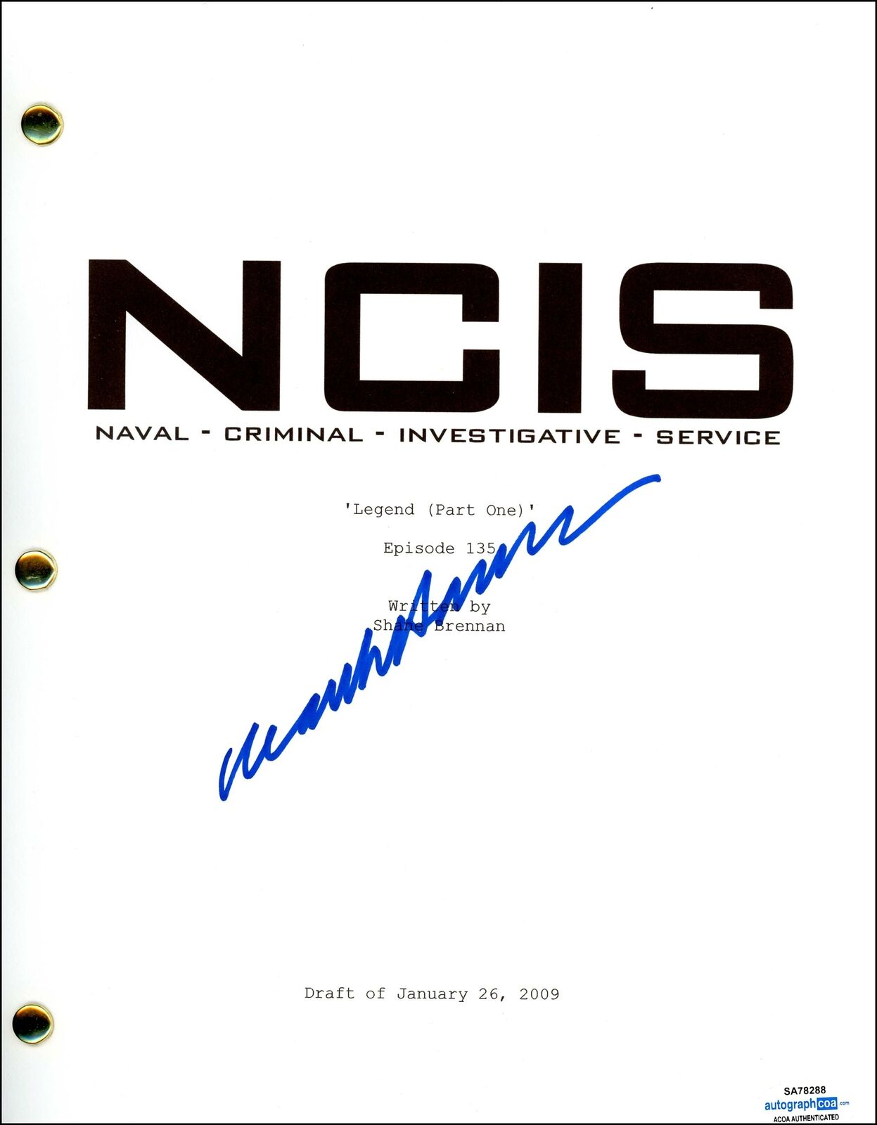 Mark Harmon "NCIS" Autograph SIGNED Full 'Legend (Part One)' Episode ...