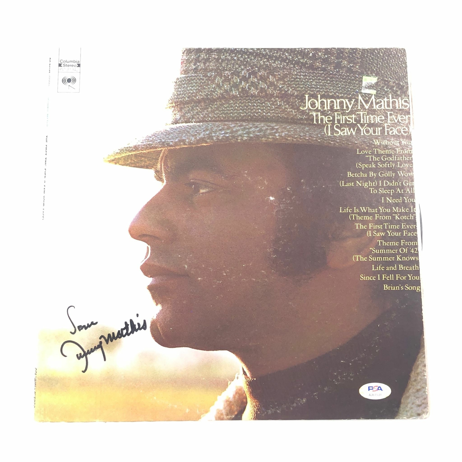 JOHNNY MATHIS LP Vinyl PSA/DNA The First Time Ever Album Autographed ...
