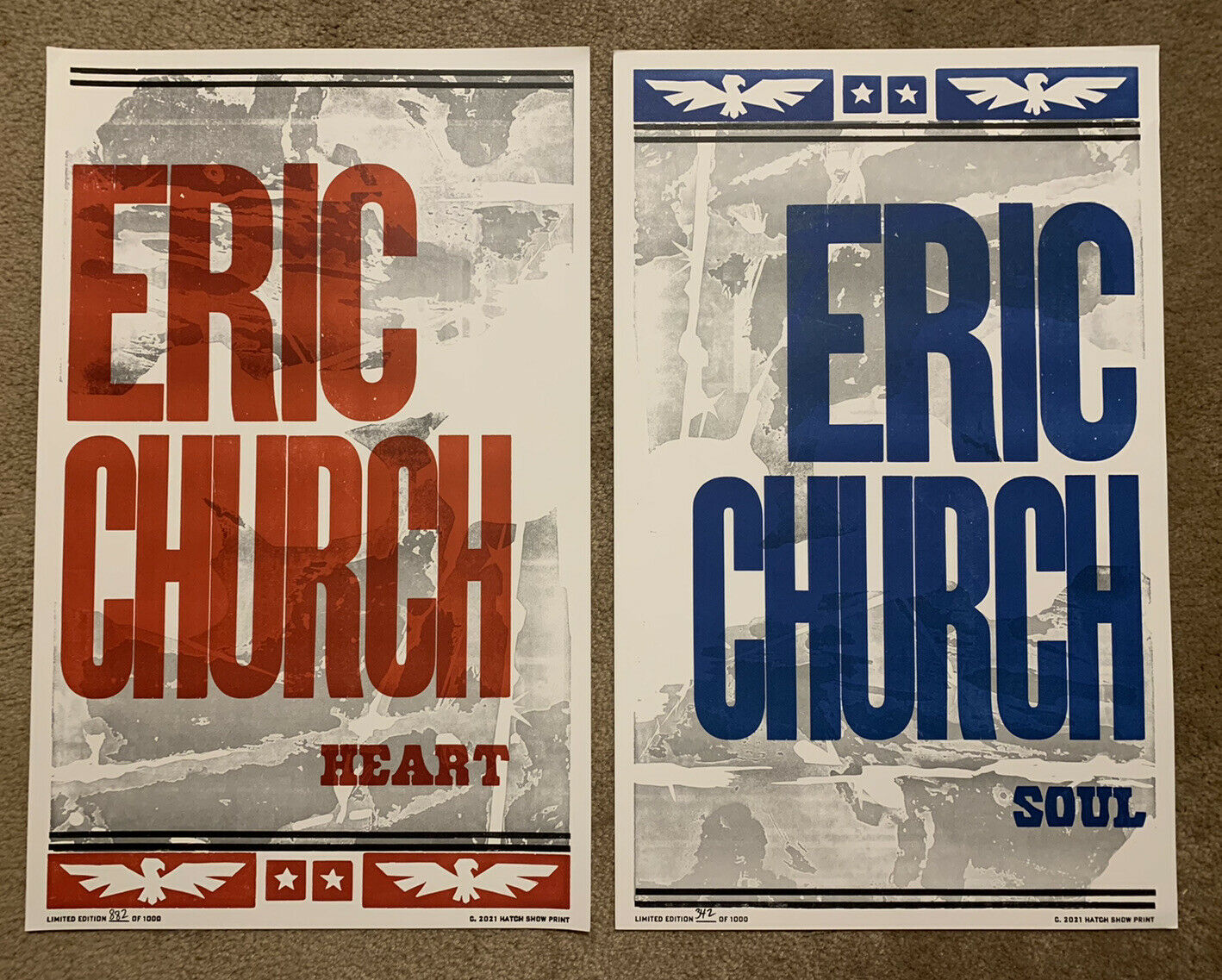 2 Eric Church Heart & Soul Hatch Show #'d Prints Posters Ltd. to 1,000 ...