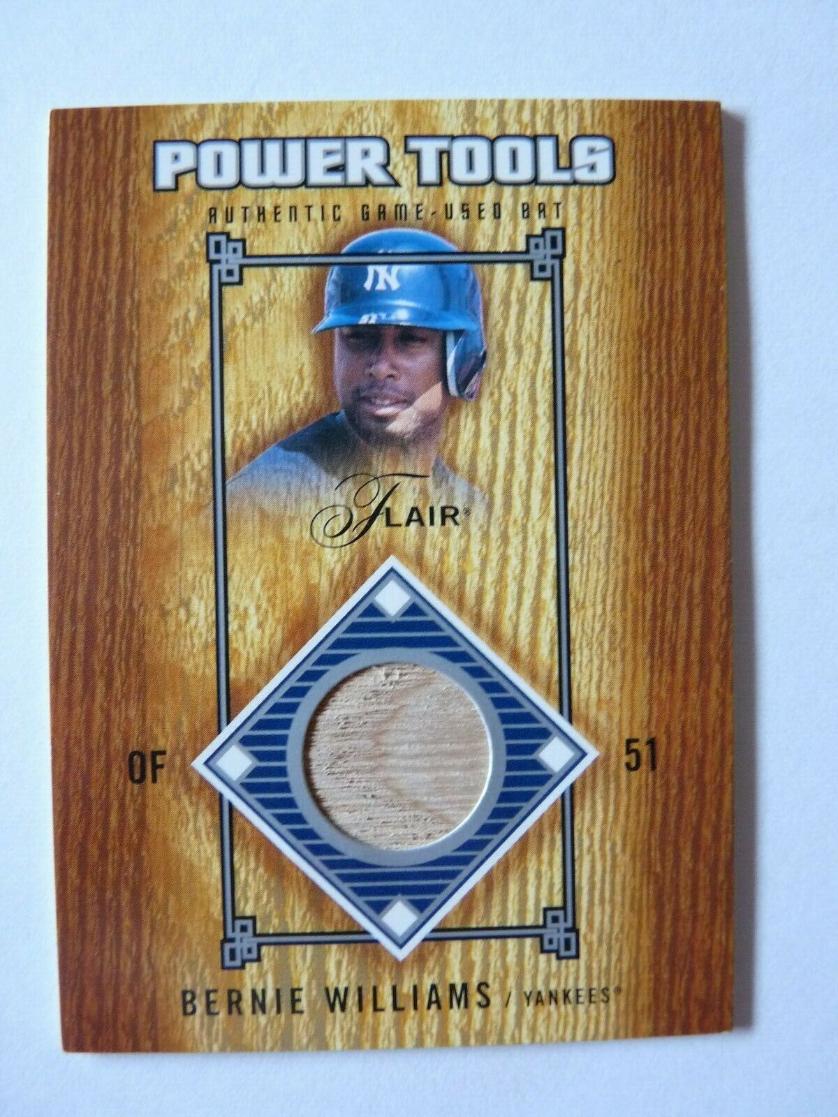 2003 Flair Power Tools Bats /500 Bernie Williams #PT-BW Bat Card ...