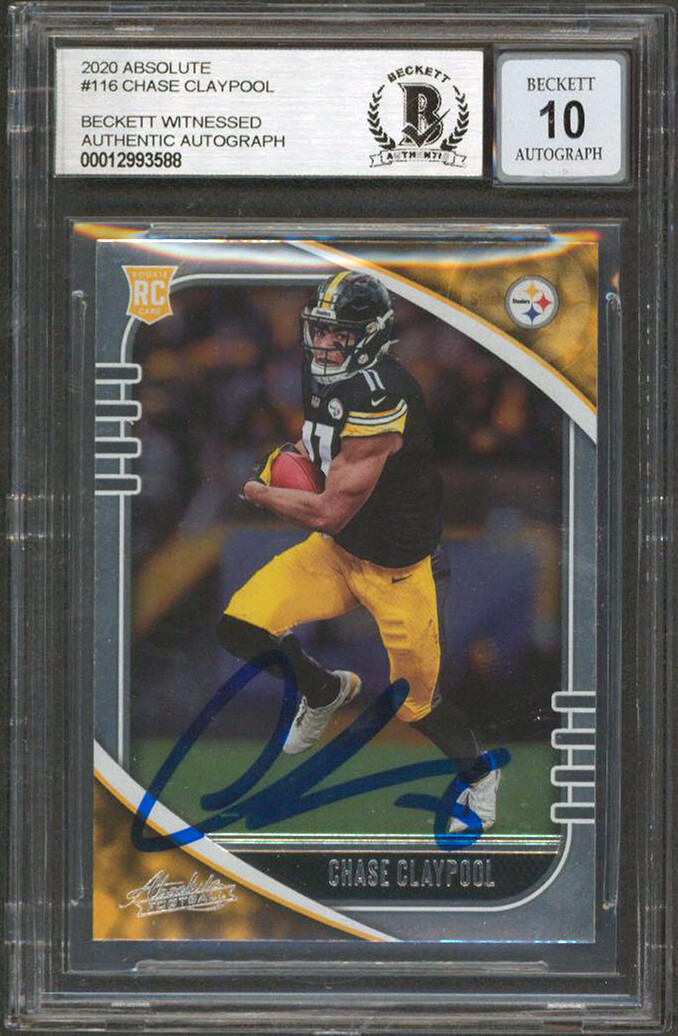 Chase Claypool Authentic Signed 2020 Absolute #116 RC Card Auto 10! BAS ...