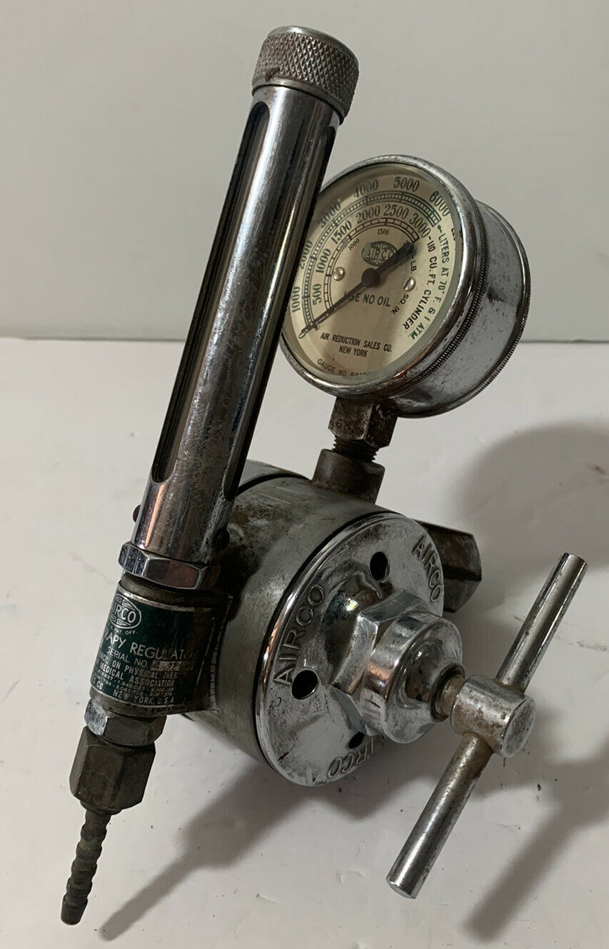 AIRCO 8481 Vintage Oxygen Regulator W/ Oiler Guage Steam Punk B1 ...