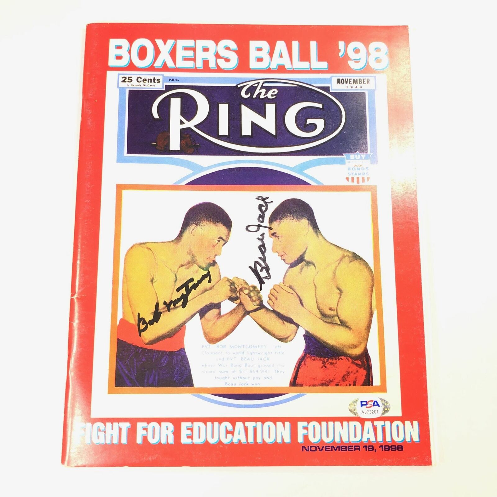 BEAU JACK BOB MONTGOMERY Signed The Ring Magazine PSA/DNA Boxing ...