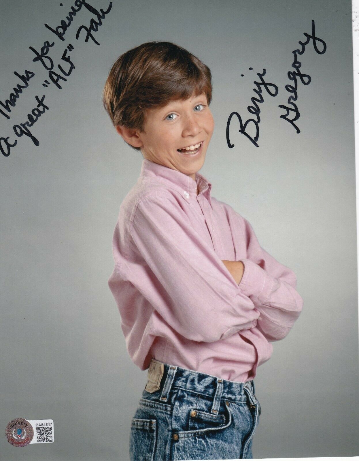 BENJI GREGORY signed (ALF) Actor Brian Tanner 8X10 photo BECKETT BAS ...