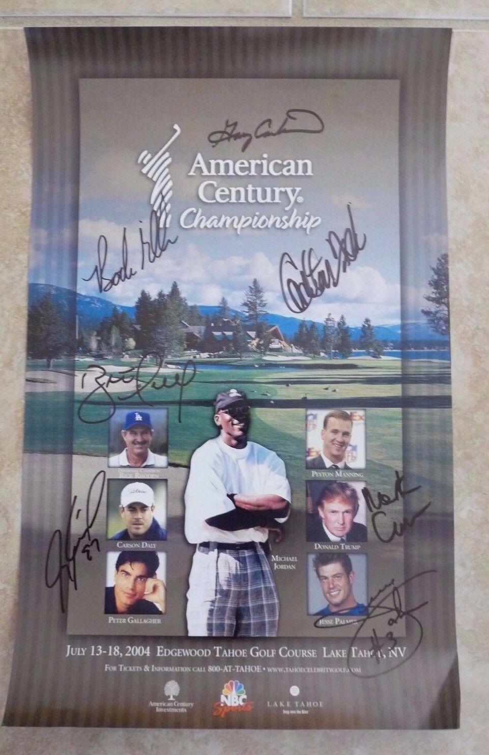 Brett Hull Jeremy Roenick Carlton Fisk Gary Carter + Signed Poster PSA ...
