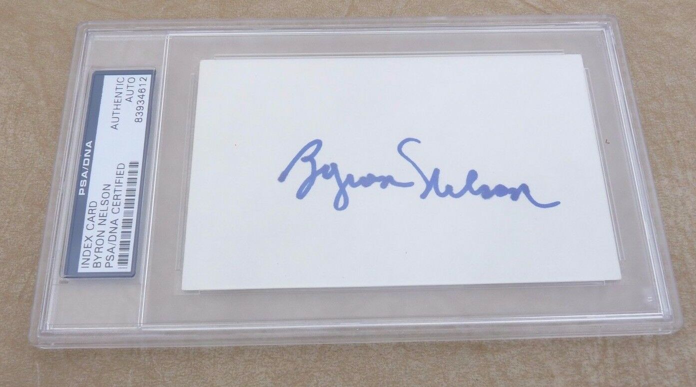 Byron Nelson Golf Autographed Signed 3"x5" Index Card PSA Certified ...