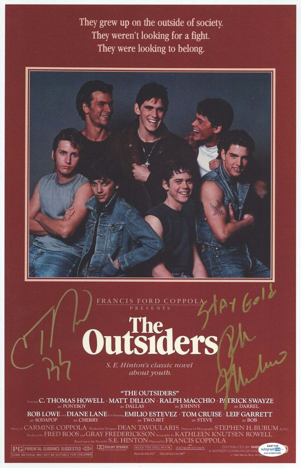 C. Thomas Howell & Ralph Macchio "The Outsiders" AUTOGRAPHS Signed ...