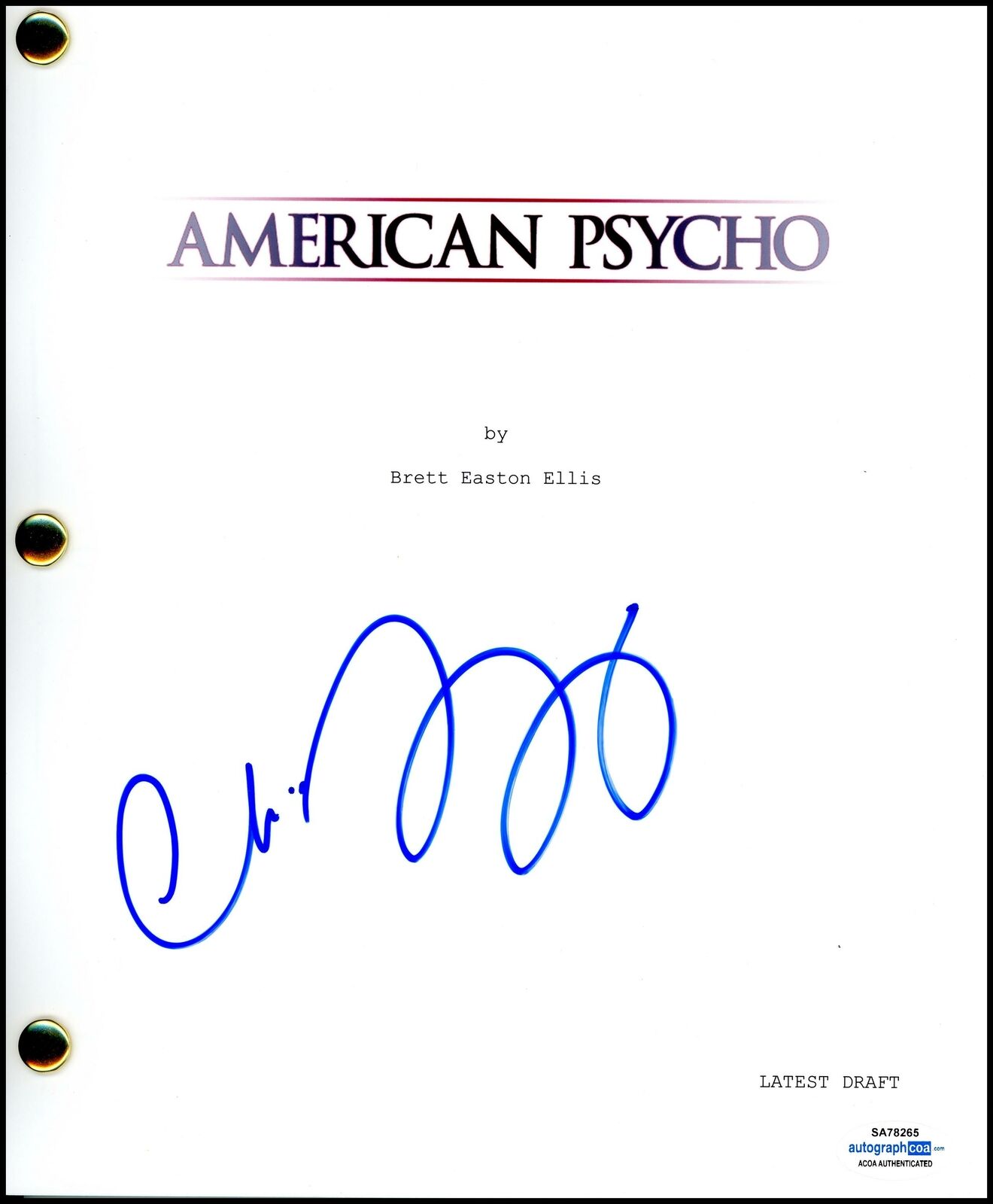 Chloe Sevigny "American Psycho" AUTOGRAPH Signed Complete Script ...