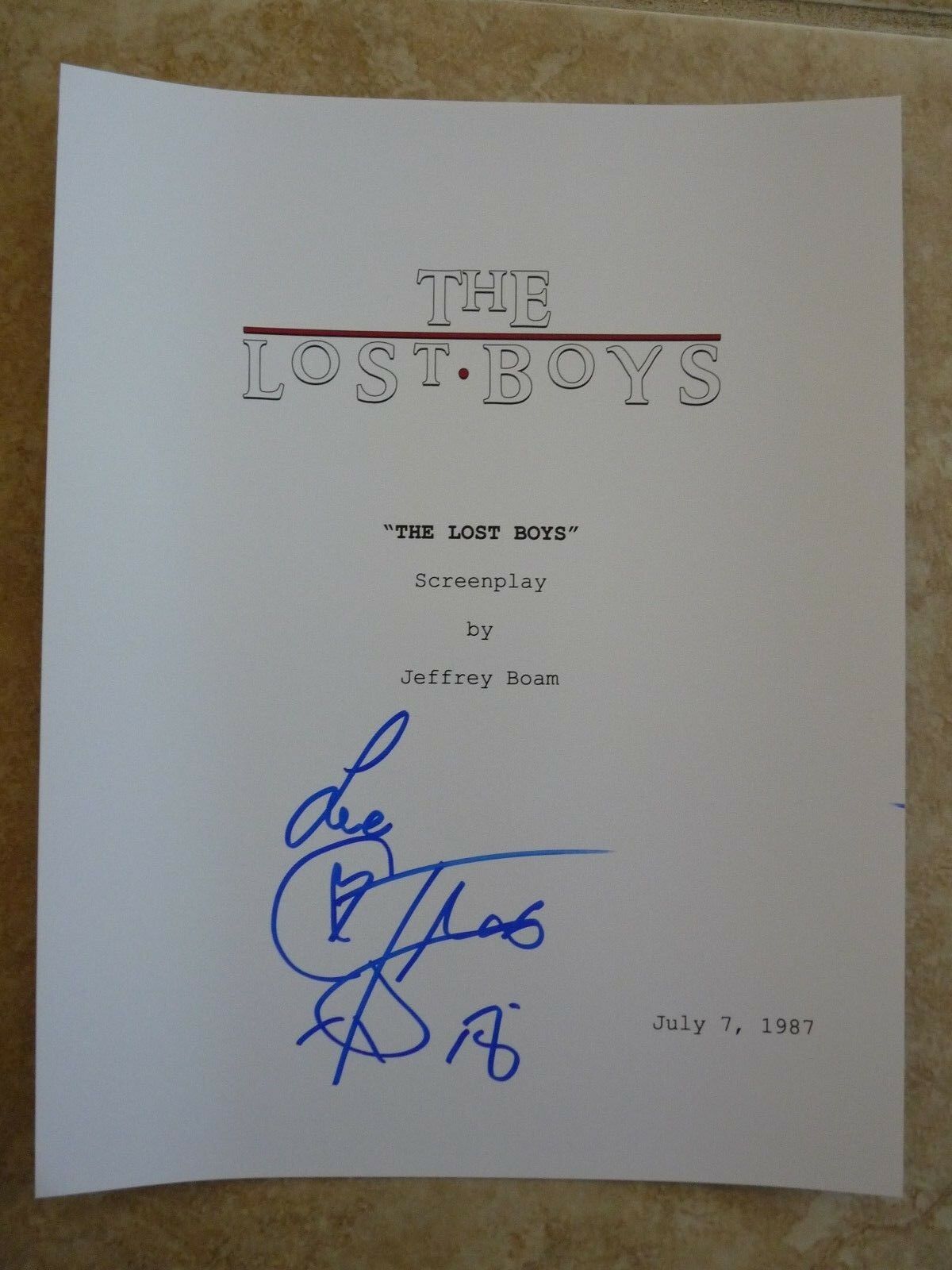 Corey Feldman Lost Boys Signed Autographed 8.5x11 Script Photo BAS ...