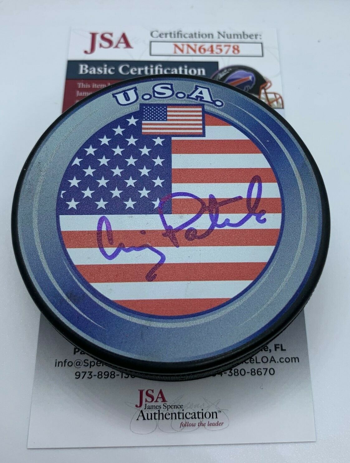 Craig Patrick Olympics signed Team USA Puck Miracle On Ice autographed ...