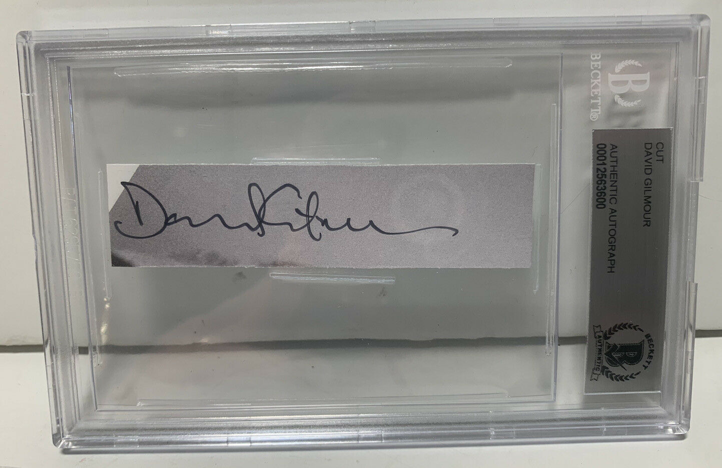 David Gilmour Pink Floyd Signed Autographed 1x3 Cut Beckett Certified ...