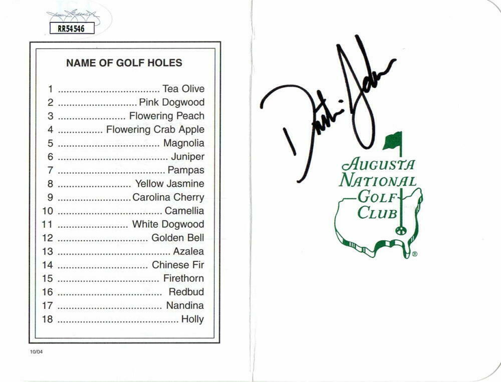 DUSTIN JOHNSON SIGNED AUTOGRAPH AUGUSTA NATIONAL SCORECARD 2020 MASTERS ...