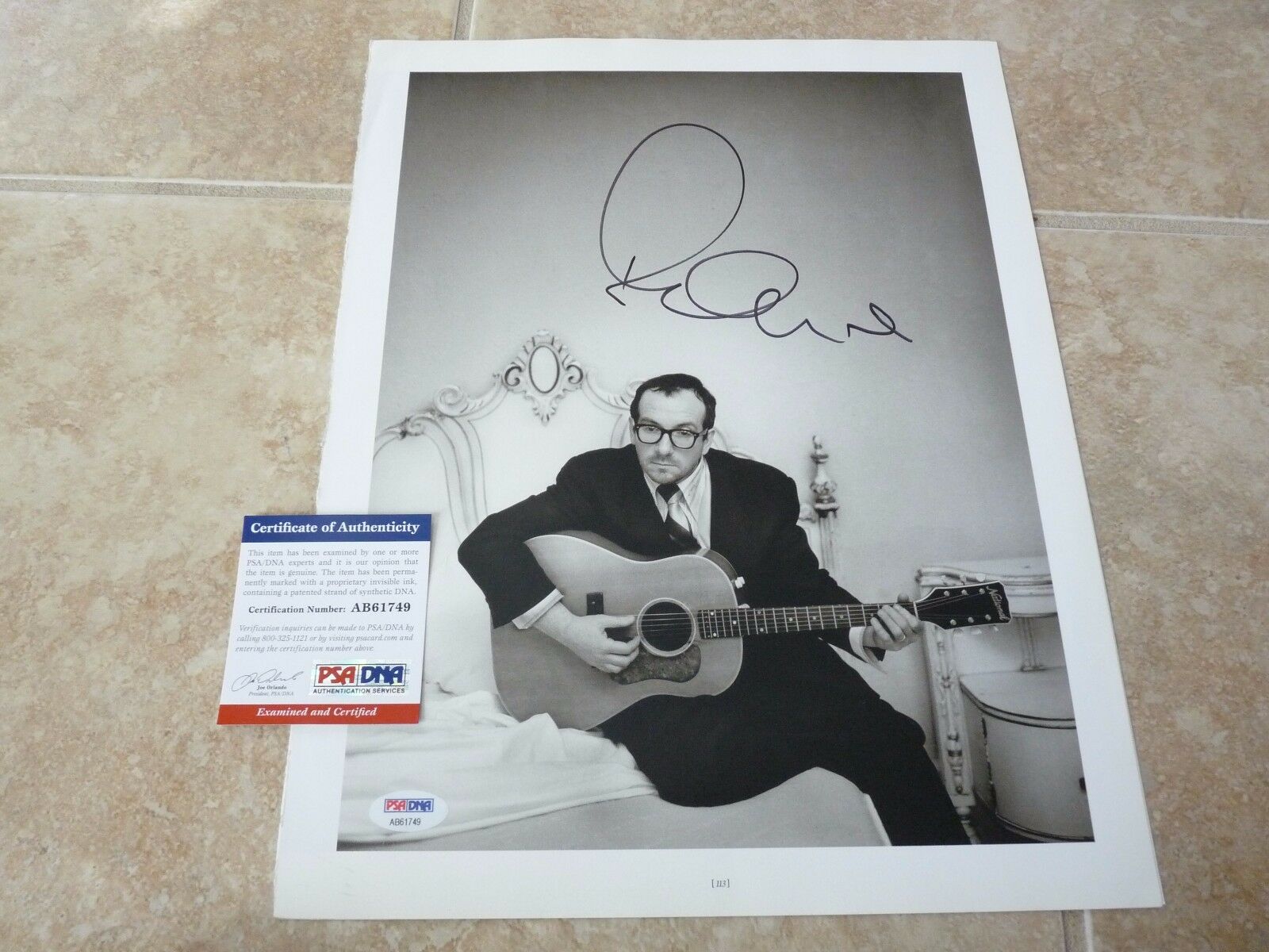 Elvis Costello Attractions Vintage Signed Book 11x14 Photo PSA ...