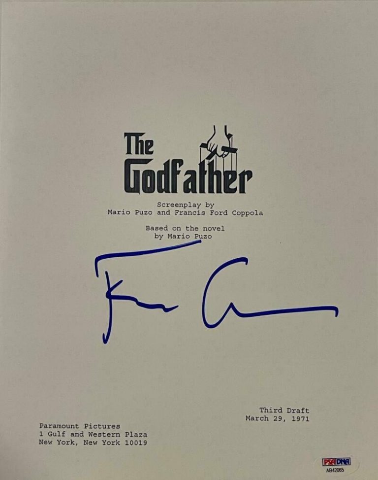 FRANCIS FORD COPPOLA SIGNED GODFATHER SCRIPT AUTHENTIC AUTOGRAPH PROOF ...