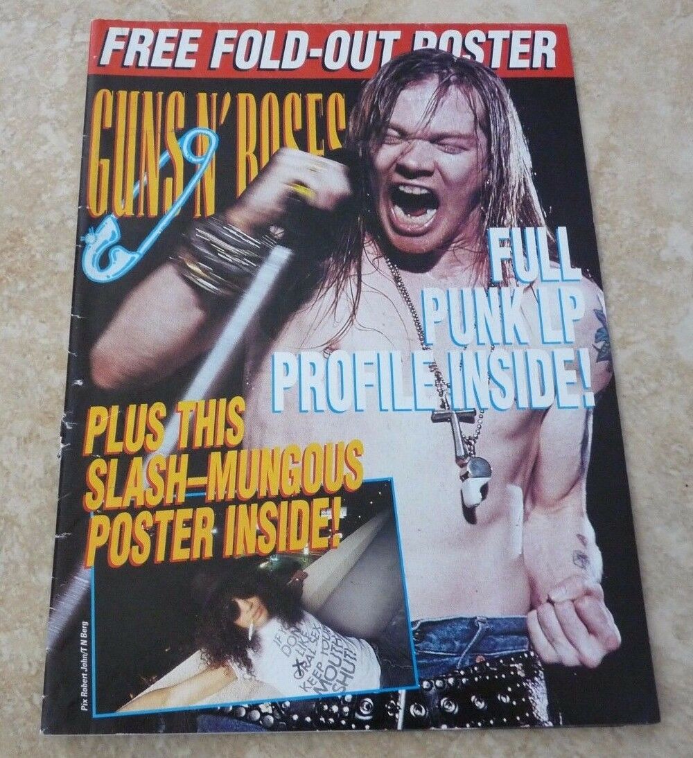 Guns & Roses 17x23 Vintage Hard Rock Magazine Fold Out Posters Photos ...