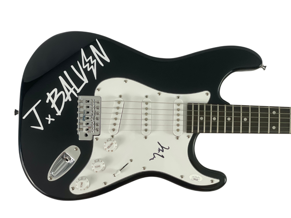 J BALVIN SIGNED AUTOGRAPH STRATOCASTER ELECTRIC GUITAR - PRINCE OF ...