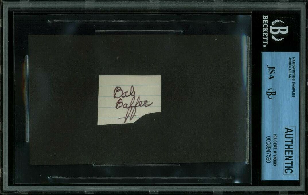James Dean 1x1.5 Handwriting Sample from 5th Grade Notebook JSA Slabbed ...