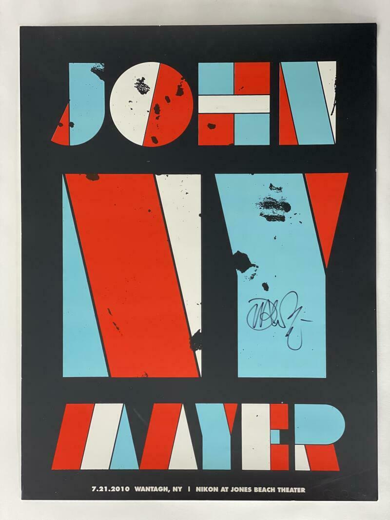 JOHN MAYER SIGNED AUTOGRAPH 18X24 CONCERT TOUR POSTER - JONES BEACH 7 ...