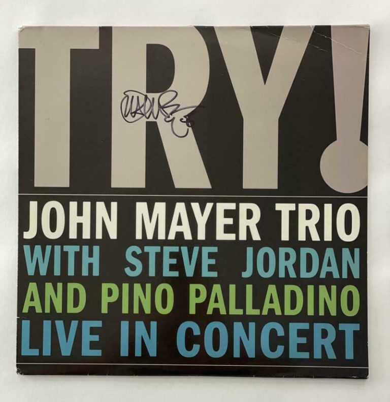 JOHN MAYER SIGNED AUTOGRAPH ALBUM VINYL RECORD - TRIO LIVE IN CONCERT ...