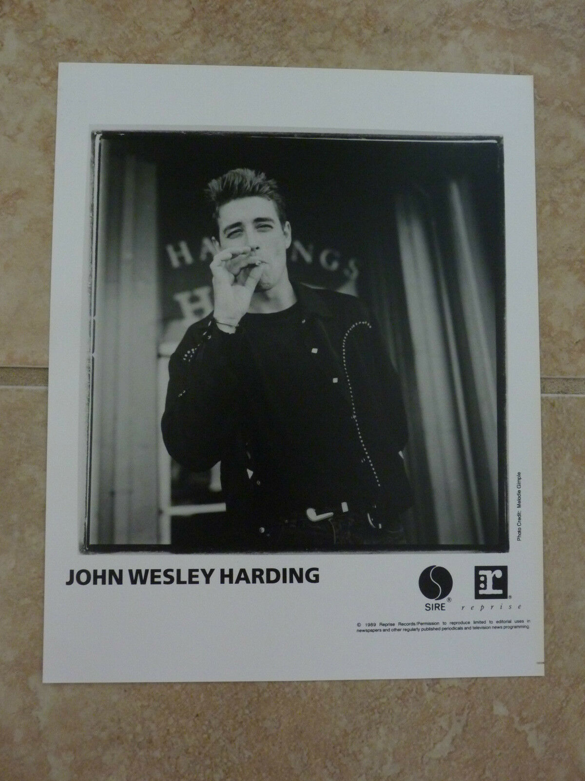 John Wesley Harding 1989 90's 8x10 B&W Publicity Picture Promo Photo ...