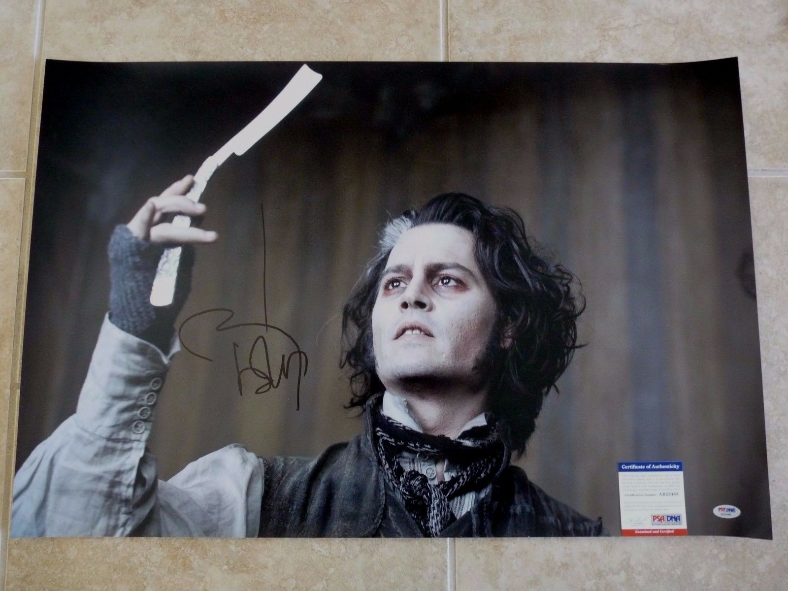 Johnny Depp Sweeney Todd MUSEUM PIECE Signed Autograph 20x30 Photo PSA ...