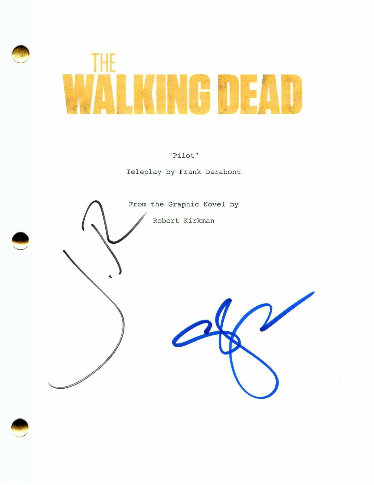 JON BERNTHAL & STEVEN YEUN SIGNED AUTOGRAPH THE WALKING DEAD FULL PILOT ...