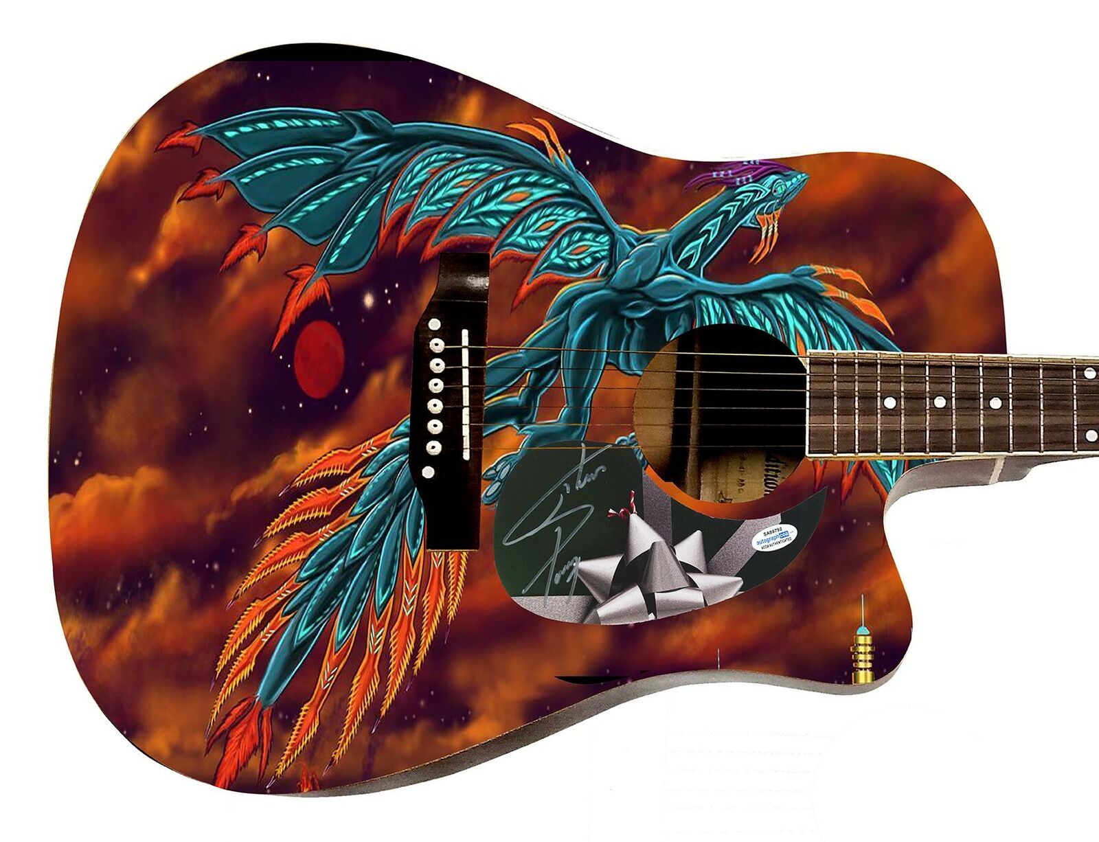 Journey Steve Perry Autographed Custom Photo Graphics Guitar ACOA ACOA ...