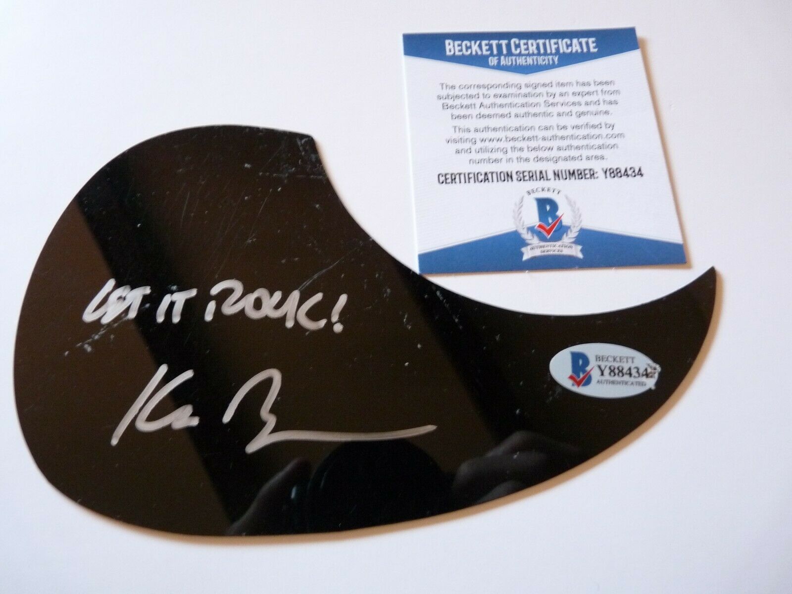 Kevin Rudolph Signed Autographed Guitar Pickguard Beckett Certified ...