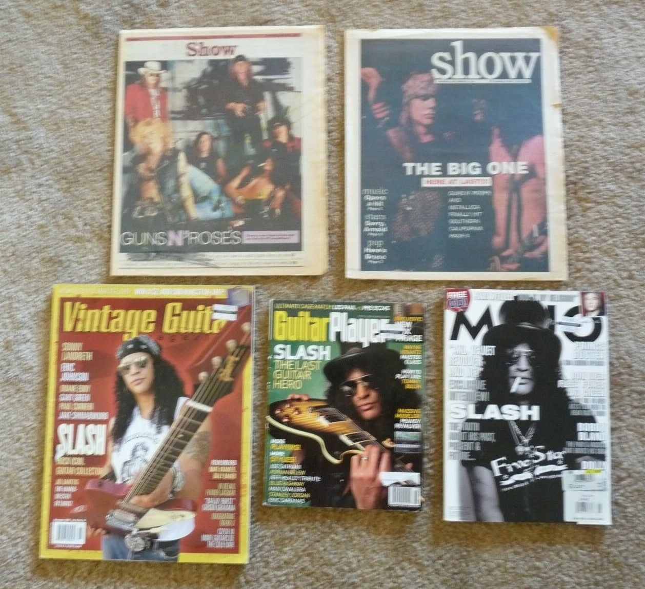 Lot of 5 Slash & Guns & Roses Vintage Rare Magazines Lot Cool Photos ...