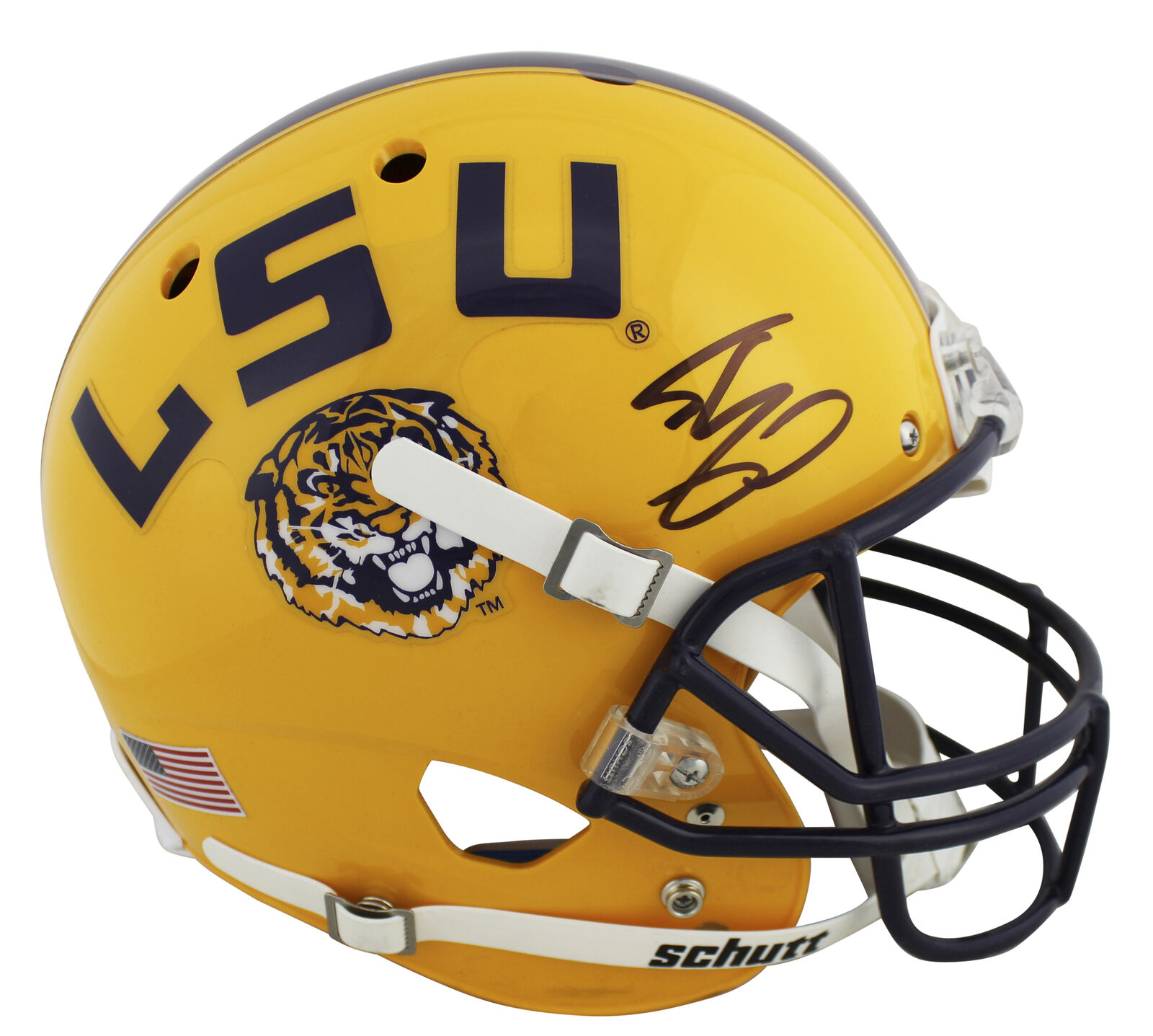 LSU Shaquille O'Neal Authentic Signed Yellow Schutt Full Size Rep ...