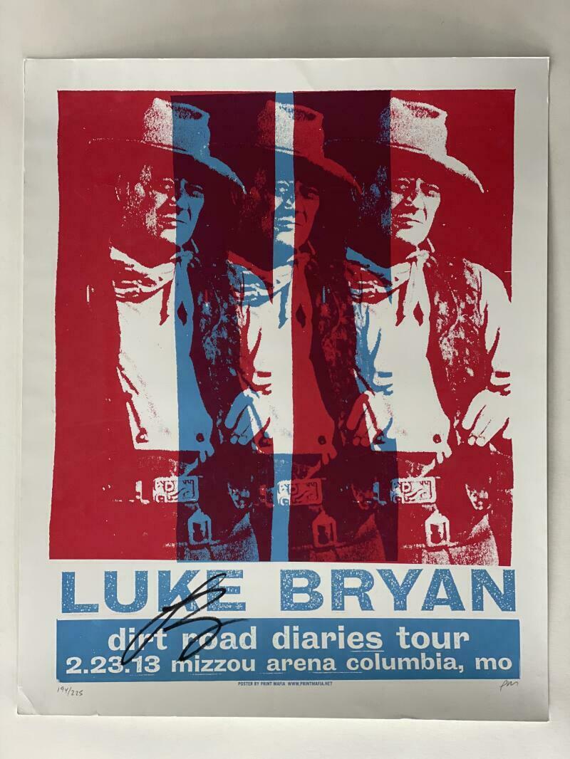 LUKE BRYAN SIGNED AUTOGRAPH 16X20 CONCERT TOUR POSTER - COLUMBIA MO 2 ...