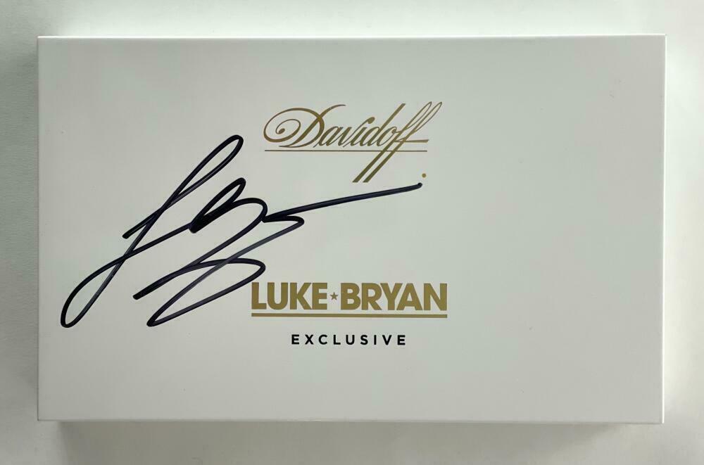 LUKE BRYAN SIGNED AUTOGRAPH EXCLUSIVE DAVIDOFF SHORE THING BOX W/ 1 ...