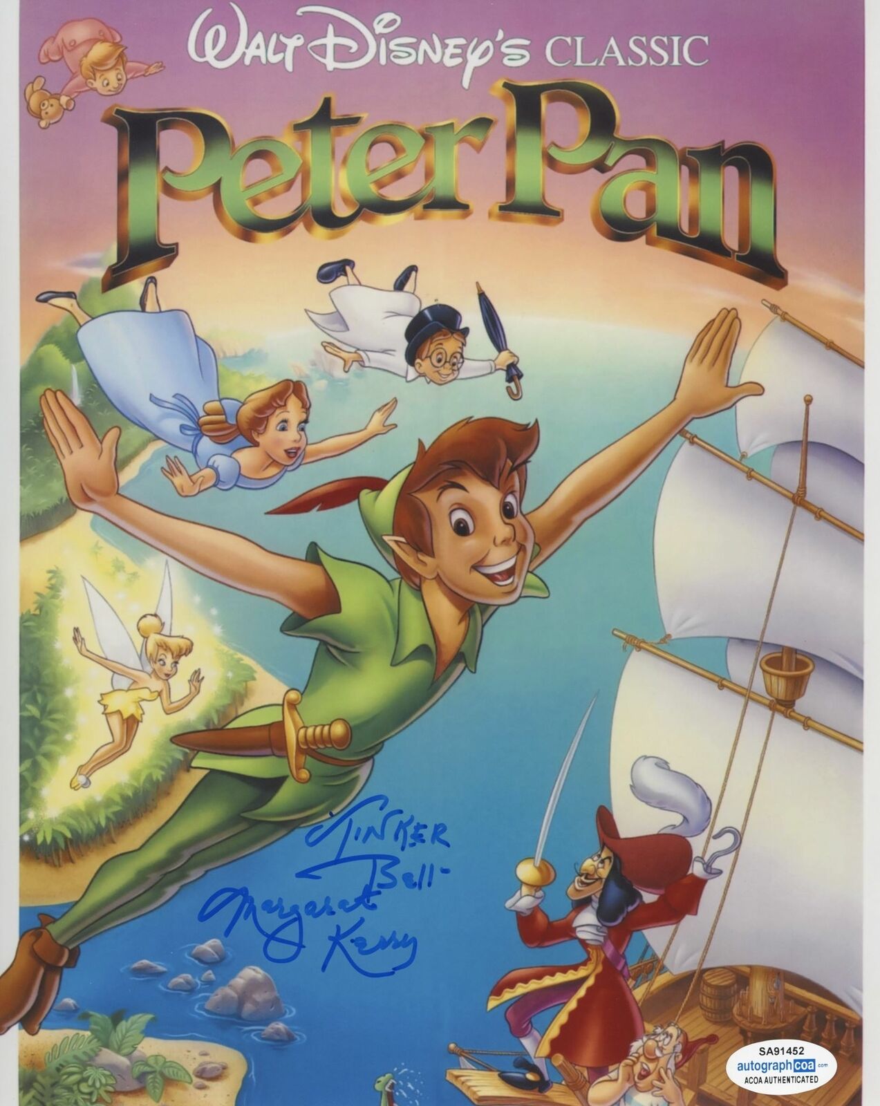 MARGARET KERRY SIGNED PETER PAN TINKER BELL 8X10 PHOTO 26 ACOA ...