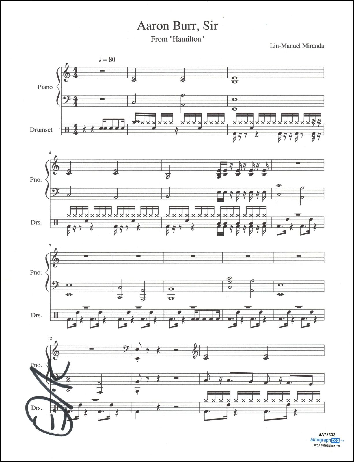 Okieriete Onaodowan "Hamilton" AUTOGRAPH Signed 'Aaron Burr, Sir' Sheet ...