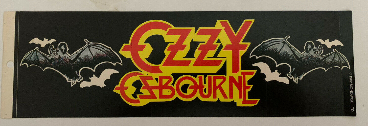 Ozzy Osbourne Rare Original Vintage 3.5”11” 1982 Bats Concert Sticker ...