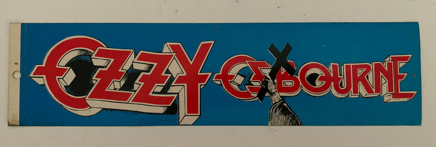 Ozzy Osbourne Rare Original Vintage 3”x12” 1980’s Concert Sticker READ ...