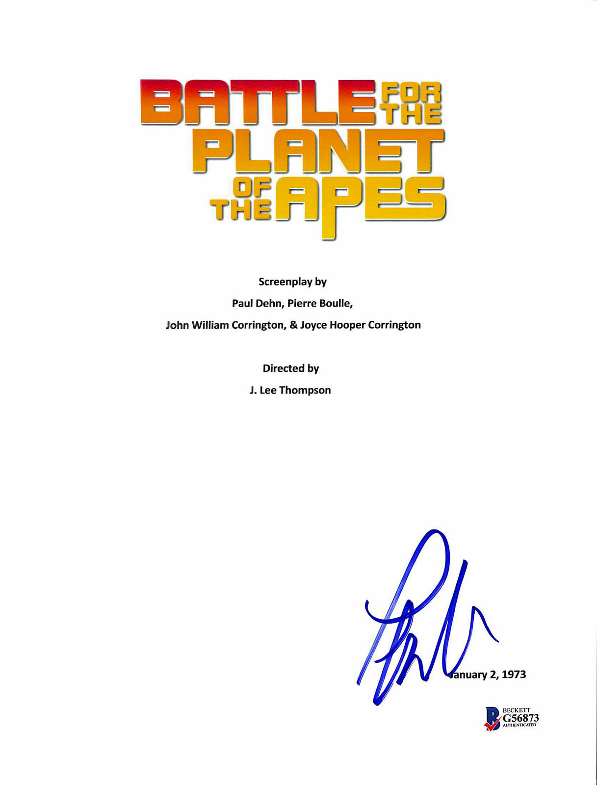 Paul Williams Signed Battle For Planet Of Apes Movie Script Cover BAS # ...