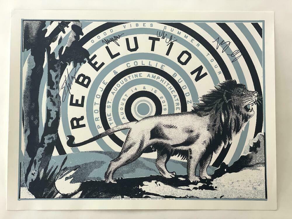 REBELUTION BAND (X4) SIGNED AUTOGRAPH 18X24 CONCERT TOUR POSTER - VERY ...