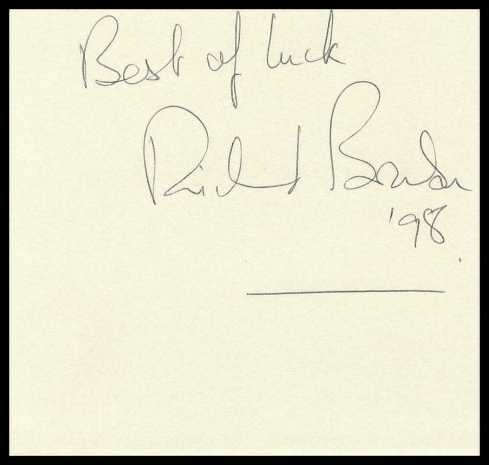 RICHARD BRANSON SIGNED AUTOGRAPH CUT - VIRGIN GALACTIC OWNER ...