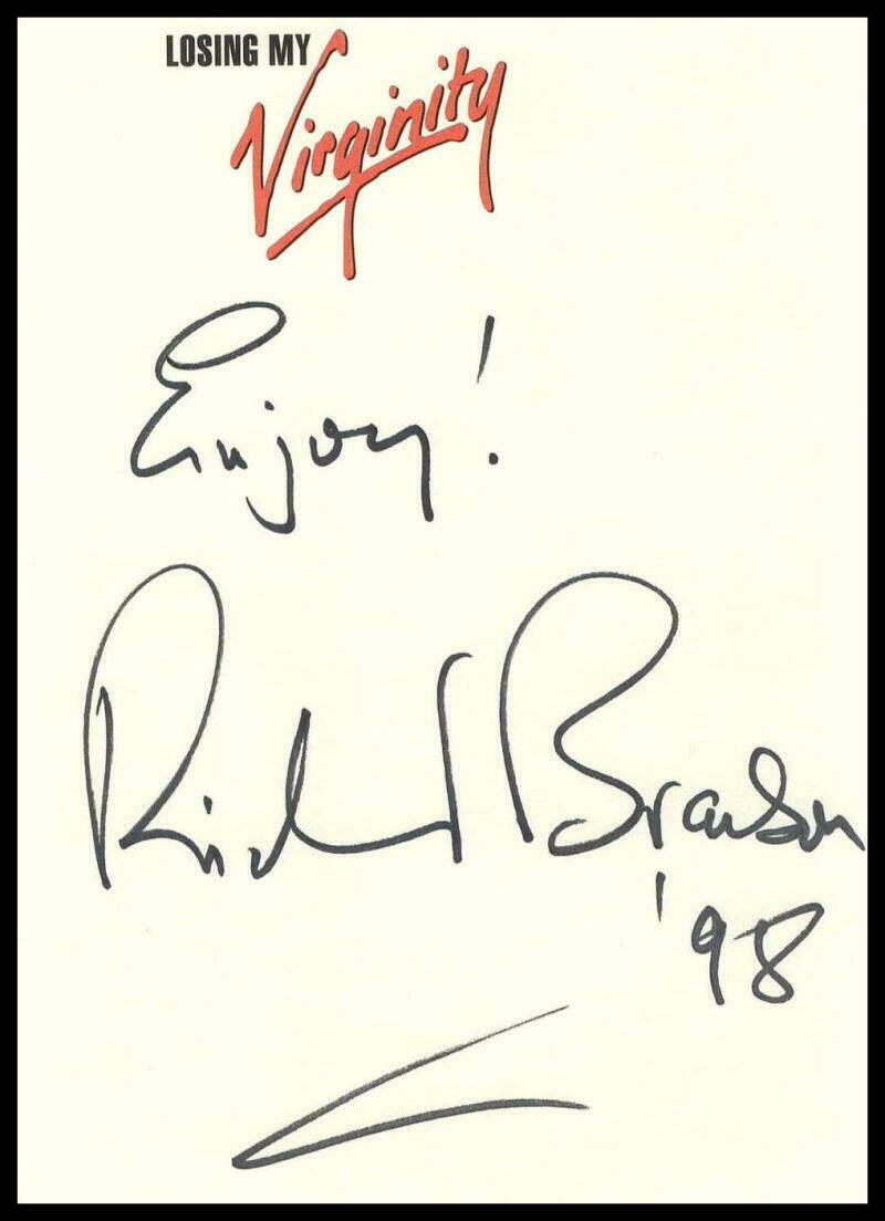 RICHARD BRANSON SIGNED AUTOGRAPH CUT - VIRGIN GROUP FOUNDER & GALACTIC ...