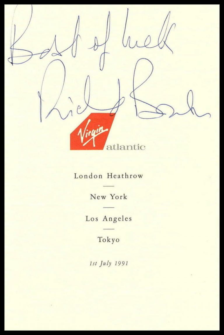 RICHARD BRANSON SIGNED AUTOGRAPH CUT VIRGIN GALACTIC CEO W/ GREAT ...