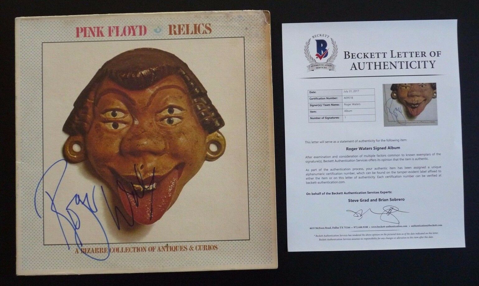 Roger Waters Pink Floyd Relics RARE Autographed Signed LP Beckett ...
