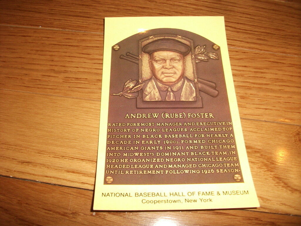 Rube Foster Baseball Hall Of Fame Plaque Postcard | Autographia
