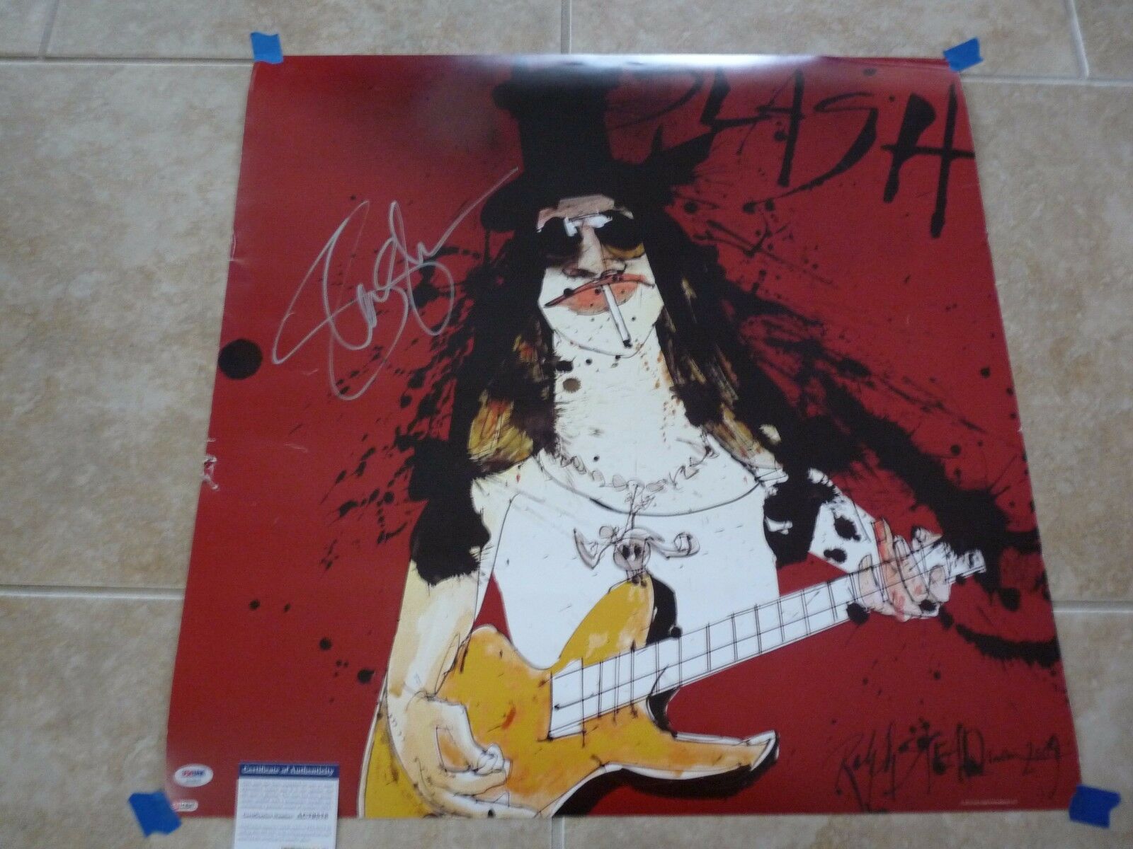 Slash Guns & Roses Signed Autograph 24x24 Steadman Concert Poster PSA ...