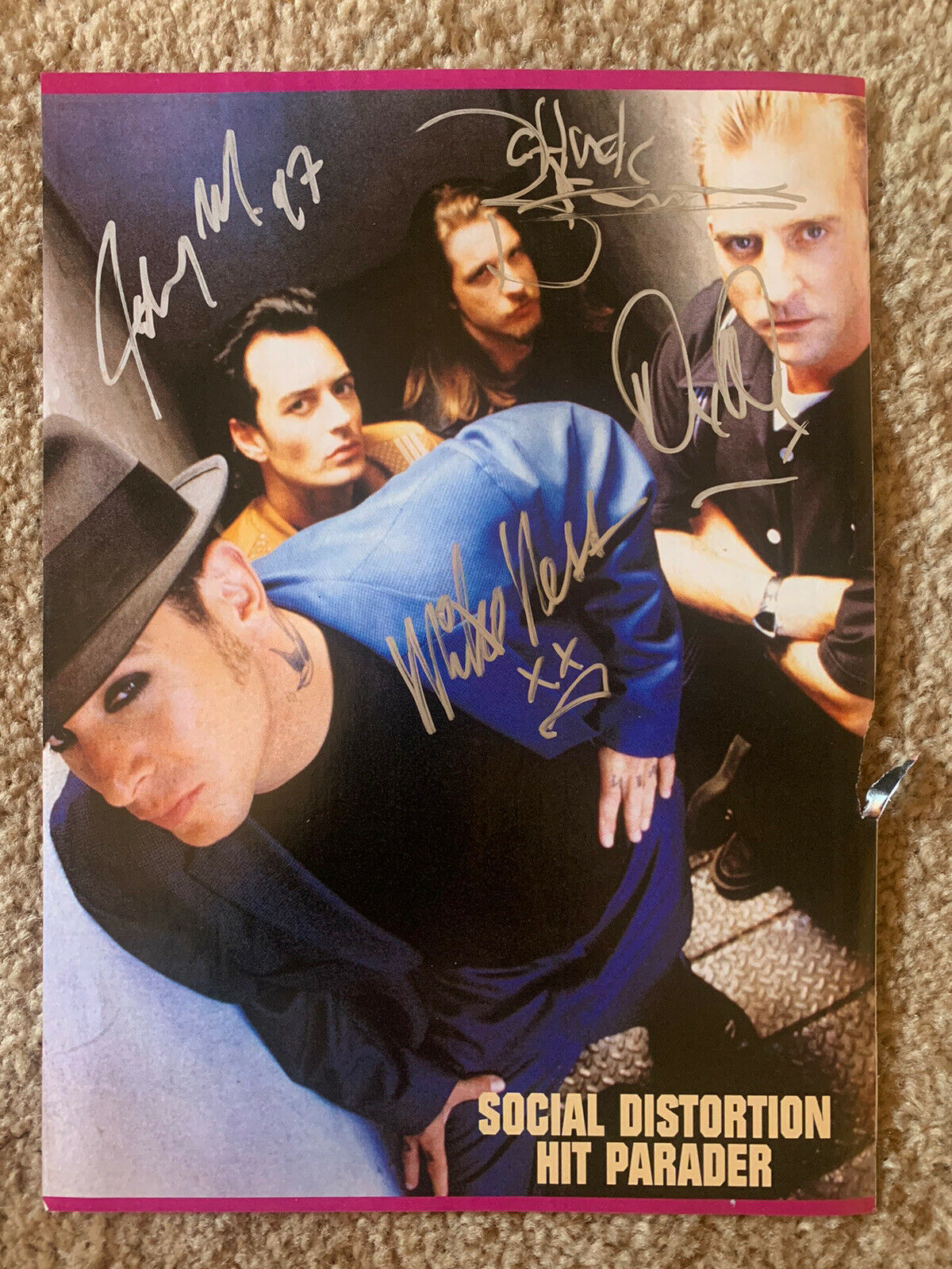 Social Distortion 1997 all 4 Band Signed 8x11 Magazine Page Photo BAS ...