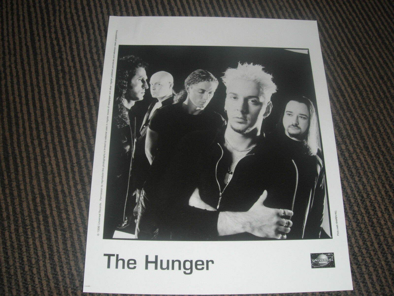 The Hunger Group Headshot 8x10 B&W Publicity Photo | Autographia